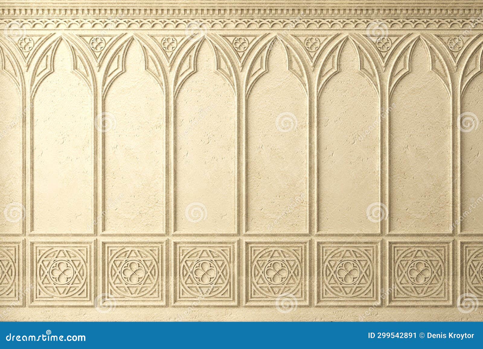 Classic Cabinet Or Castle Wall Made Of Gothic Wood Paneling Stock ...