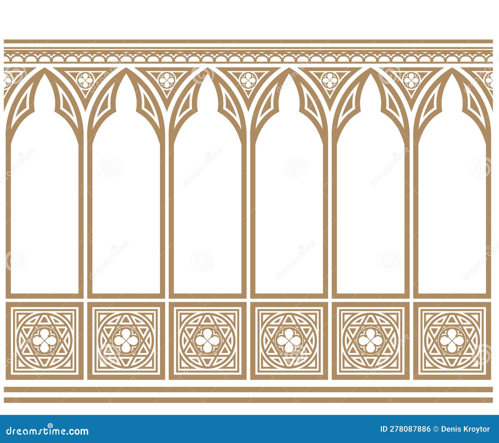 Classic Cabinet Or Castle Wall Made Of Gothic Wood Paneling Stock ...