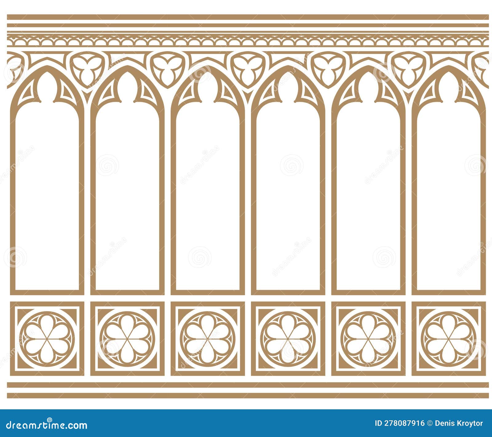 Classic Cabinet Or Castle Wall Made Of Gothic Wood Paneling Stock ...