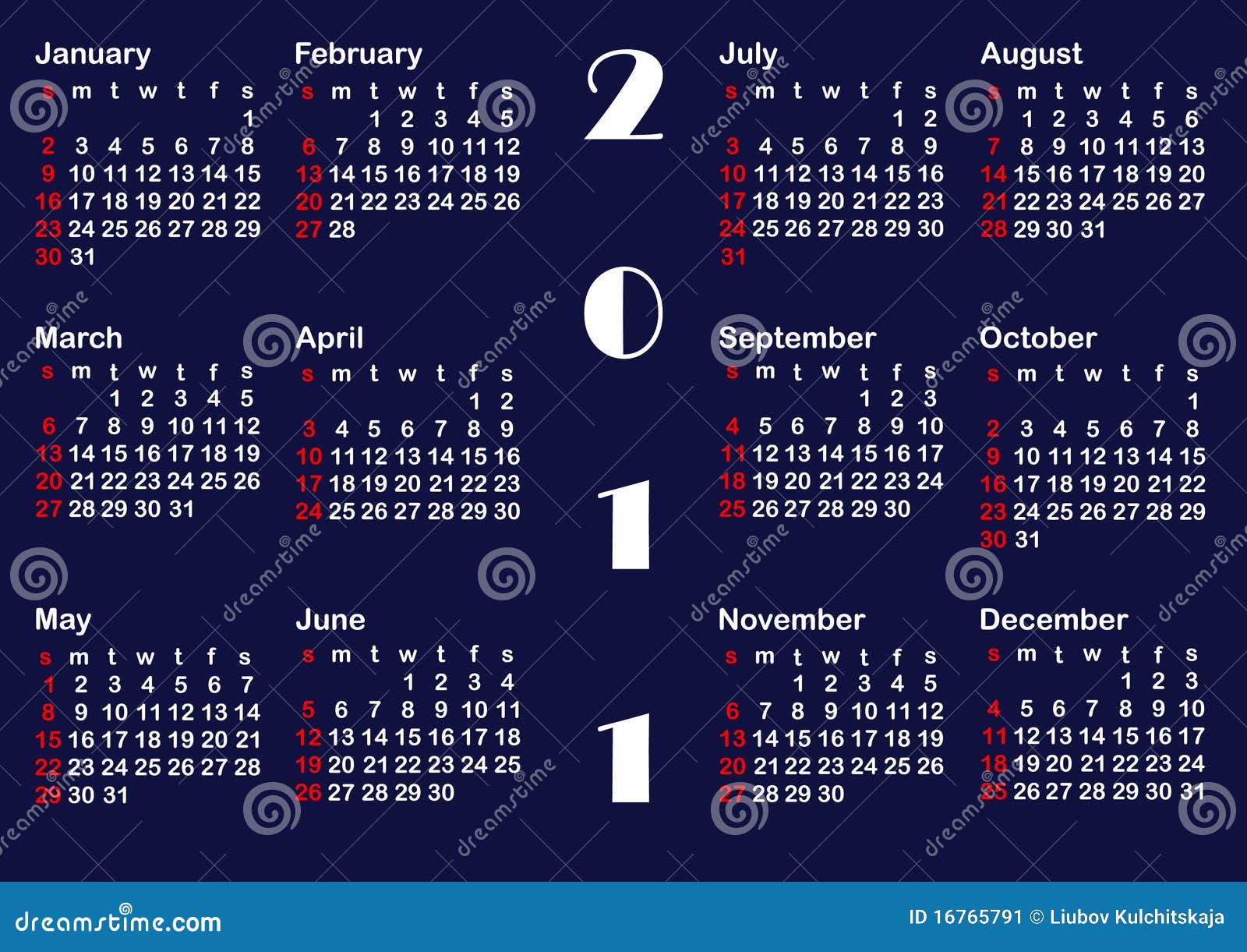Classic Calendar Set For Years From 2023 To 2032 Vector Illustration ...