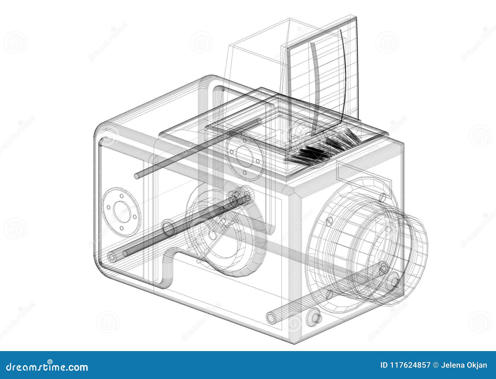 Classic Camera Architect Blueprint - Isolated Stock Illustration ...