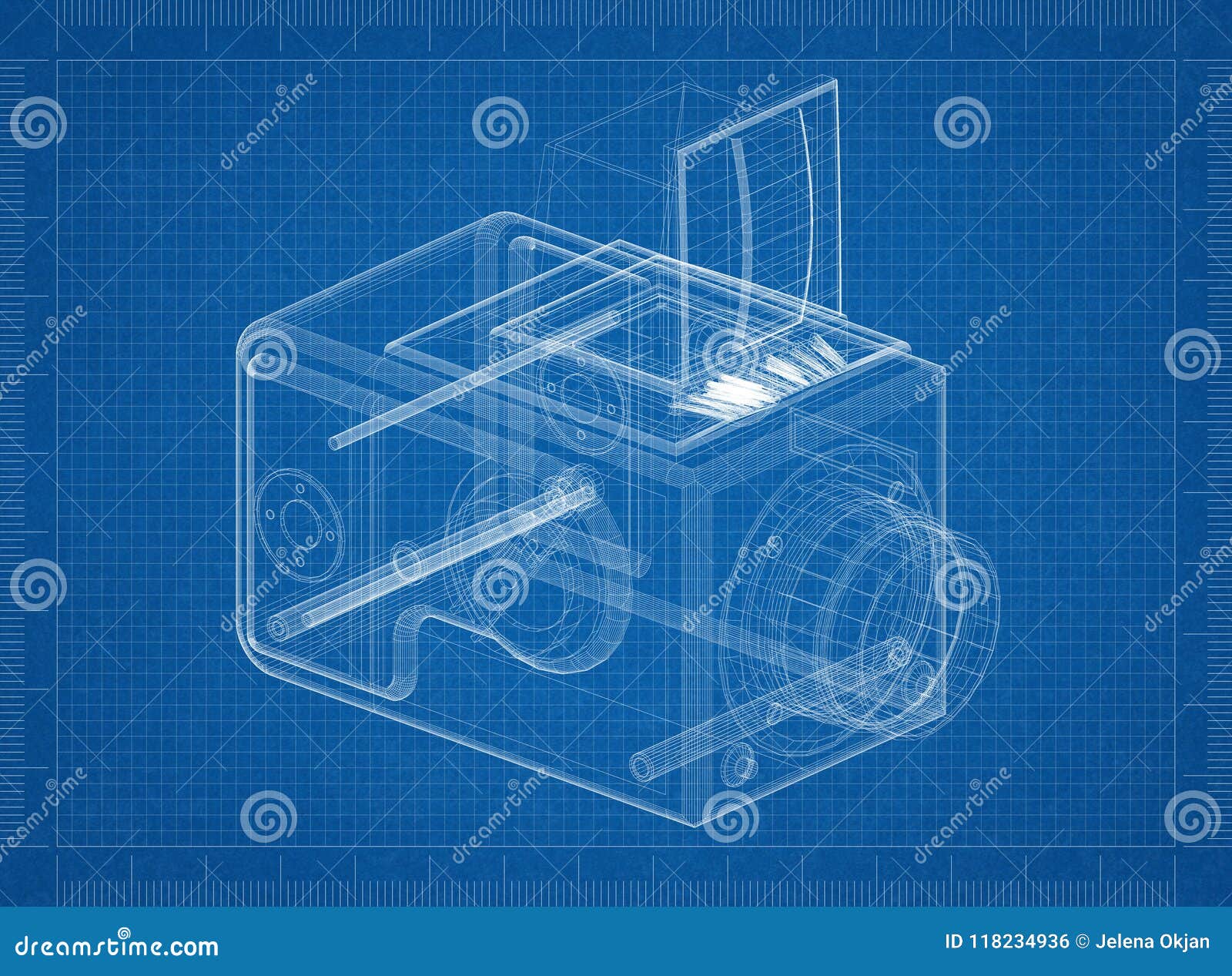 Classic Camera Architect Blueprint Stock Illustration - Illustration of ...