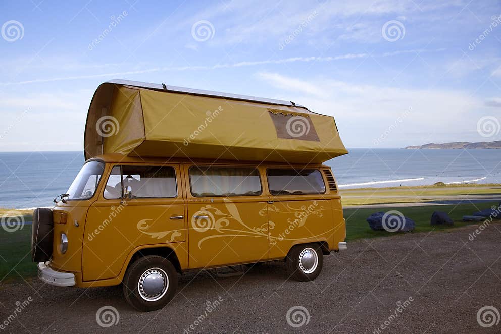 Classic camper van stock image. Image of cornwall, veedub - 1368193