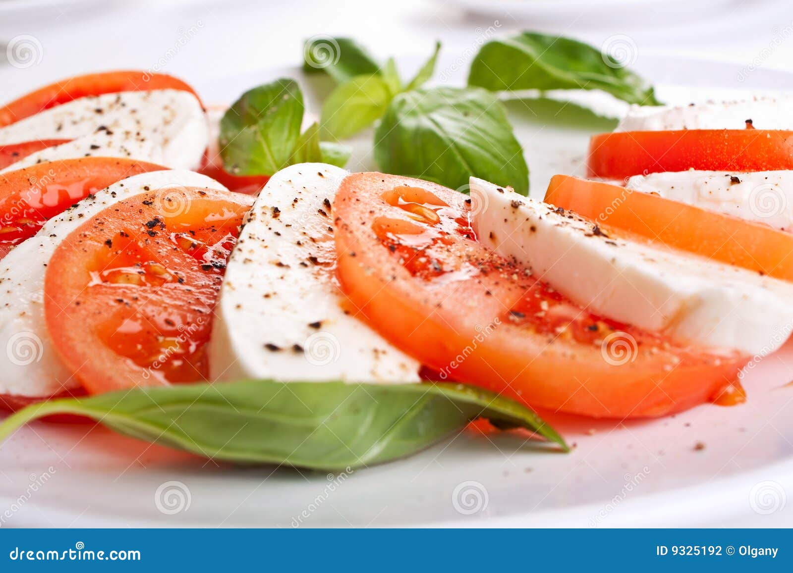 Classic caprese salad stock photo. Image of herb, dish - 9325192