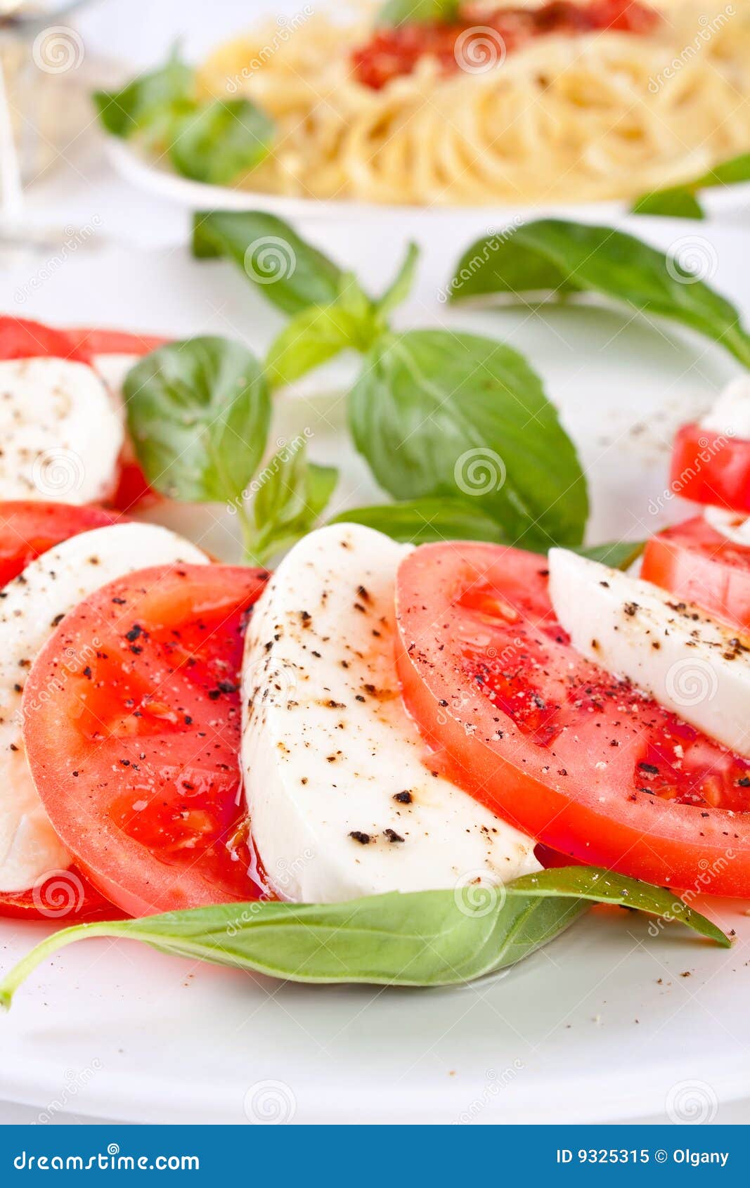 Classic caprese salad stock image. Image of bright, herb - 9325315