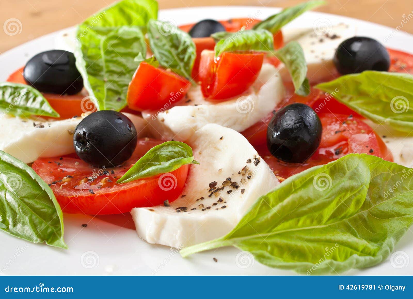Classic Caprese Salad stock image. Image of close, cuisine - 42619781