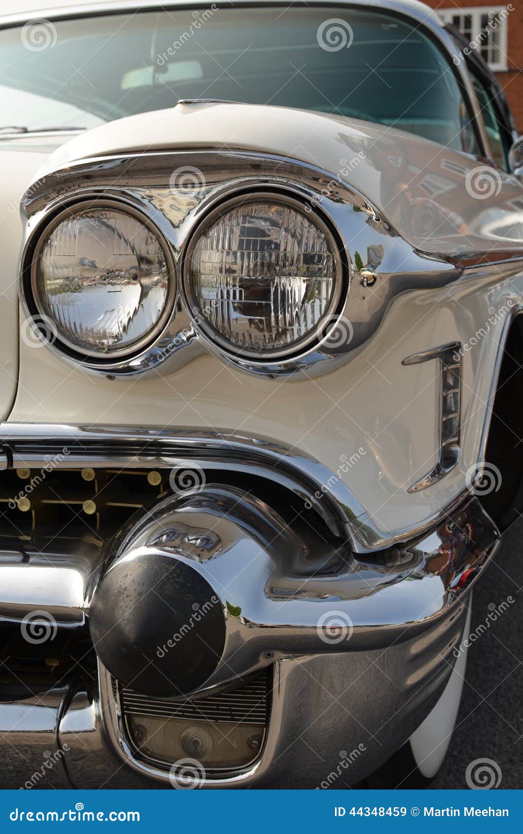 Classic Car Chrome Headlamp Stock Image - Image of custom, headlight ...