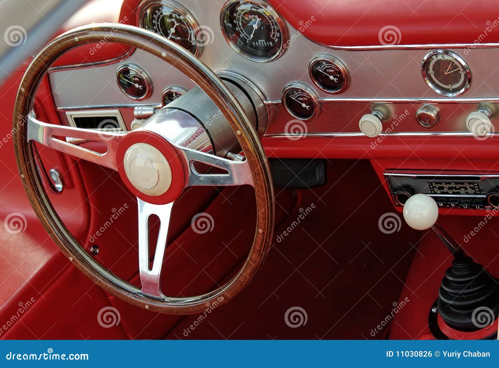 Classic Dashboard Panel In Vehicle Interior Royalty-Free Stock Photo ...