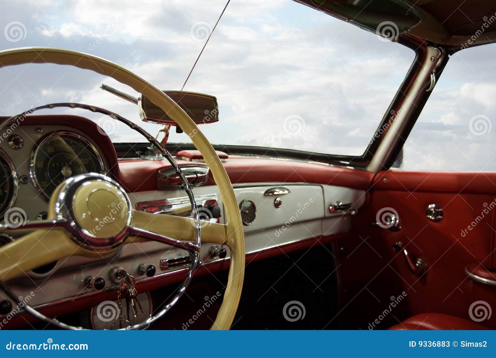 Classic Dashboard Panel In Vehicle Interior Royalty-Free Stock Photo ...