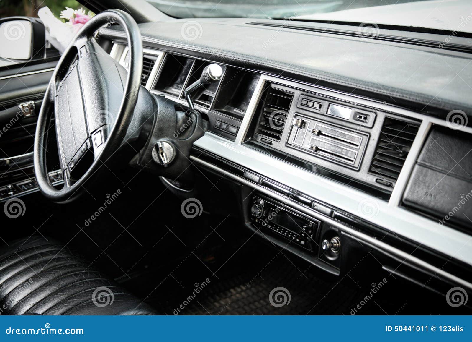 Classic Dashboard Panel In Vehicle Interior Royalty-Free Stock Photo ...