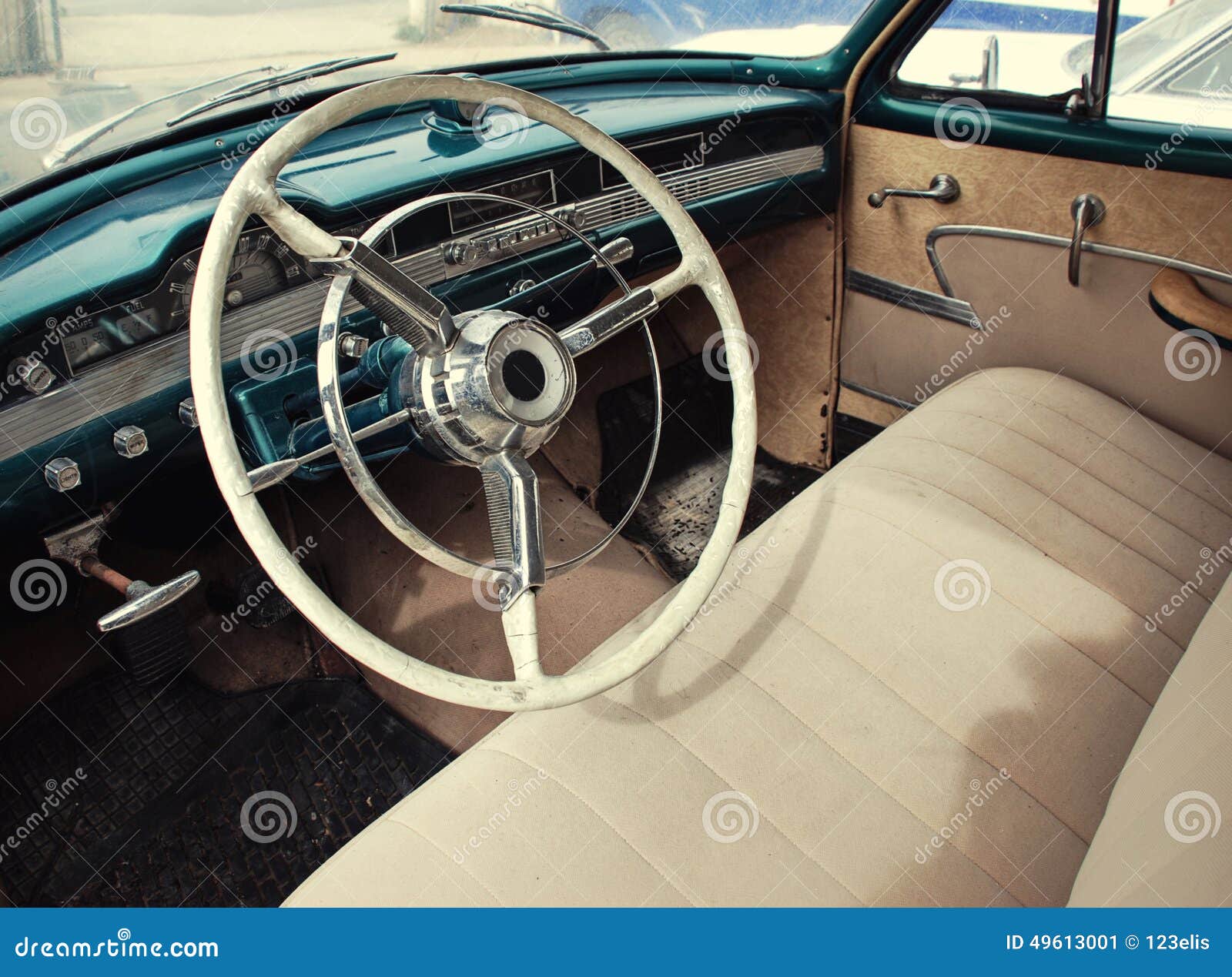 Classic Car Dashboard stock image. Image of vintage, dashboard - 49613001