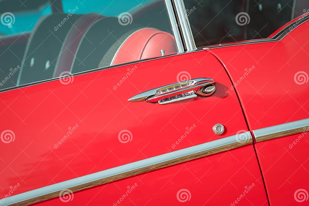 Classic car door lever stock image. Image of panel, classic - 170740885
