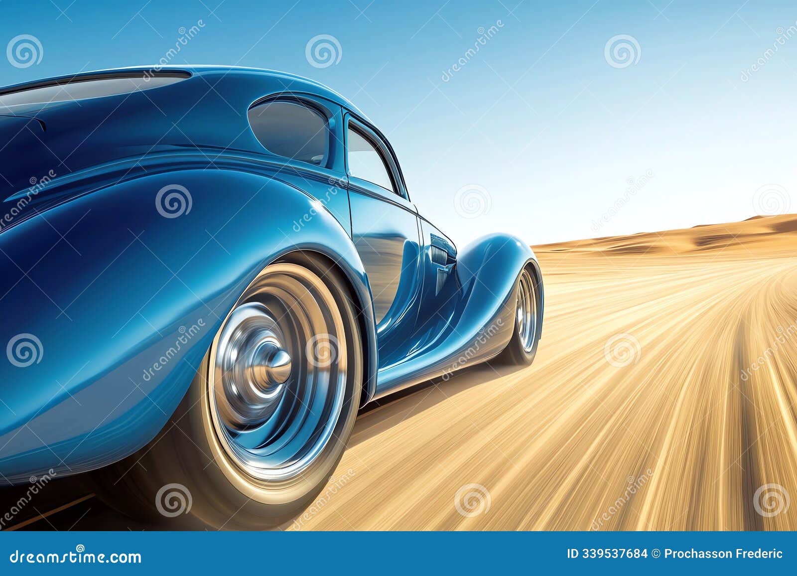 Classic Car Driving Fast in the Desert, AI Generated Stock Illustration ...