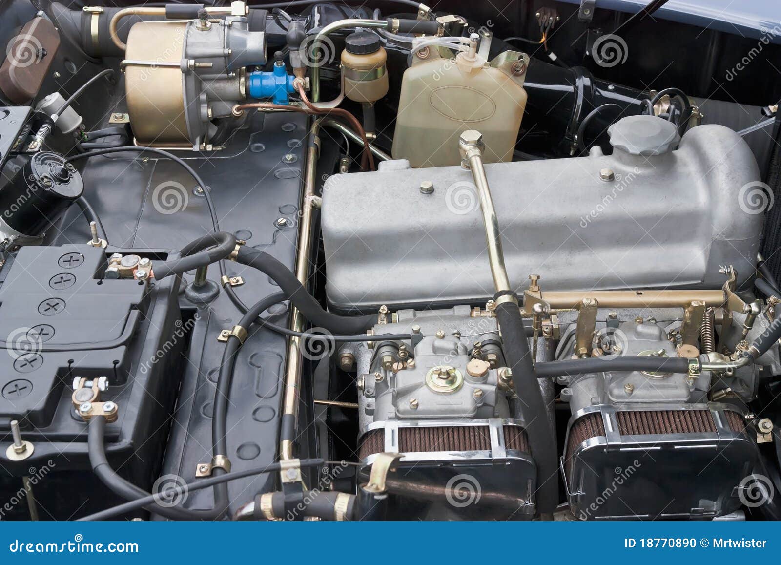 Classic car engine stock photo. Image of pipe, engineering - 18770890