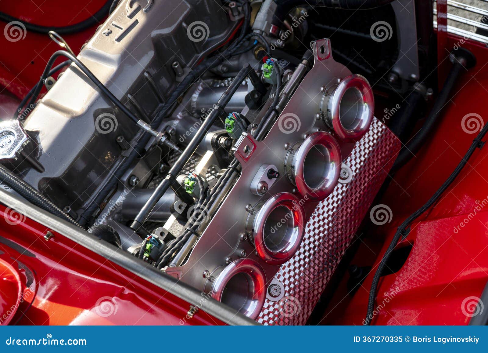 Red Engine Manifold On Hot Rod Editorial Image | CartoonDealer.com ...