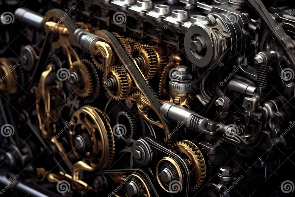 Classic Car Engine, Focus on Mechanical Details Stock Photo - Image of ...