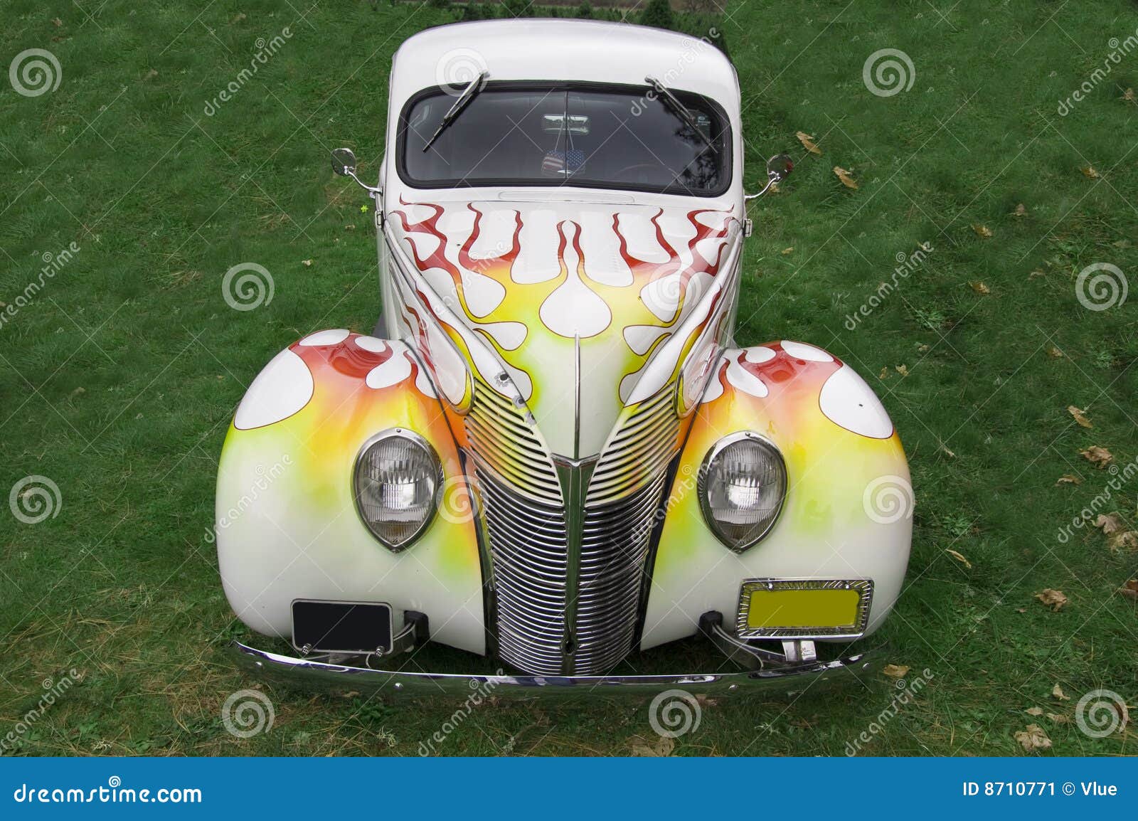 Classic Car with Flames stock image. Image of transportation - 8710771