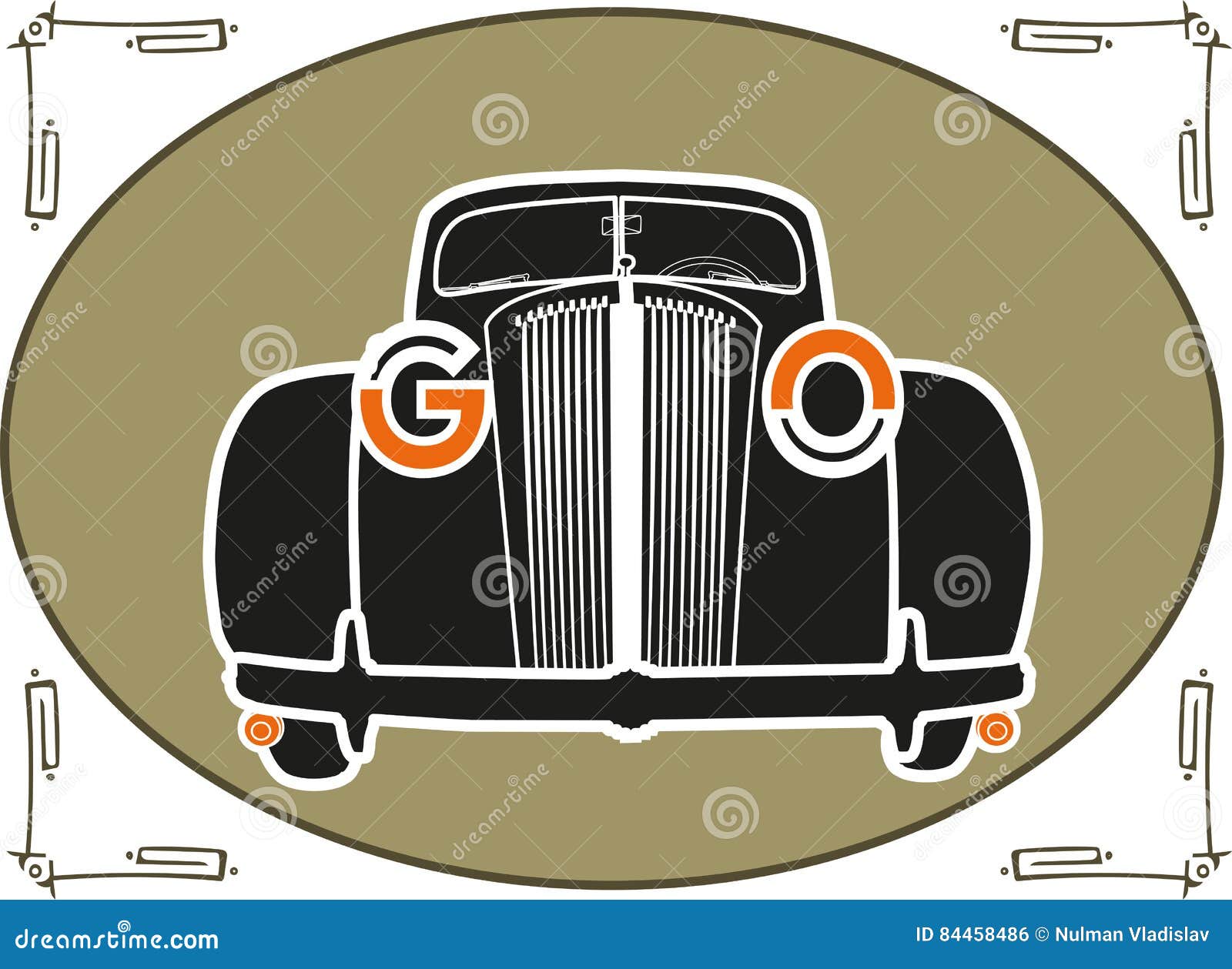 Classic Car Front View Vector Stock Vector - Illustration of classic ...