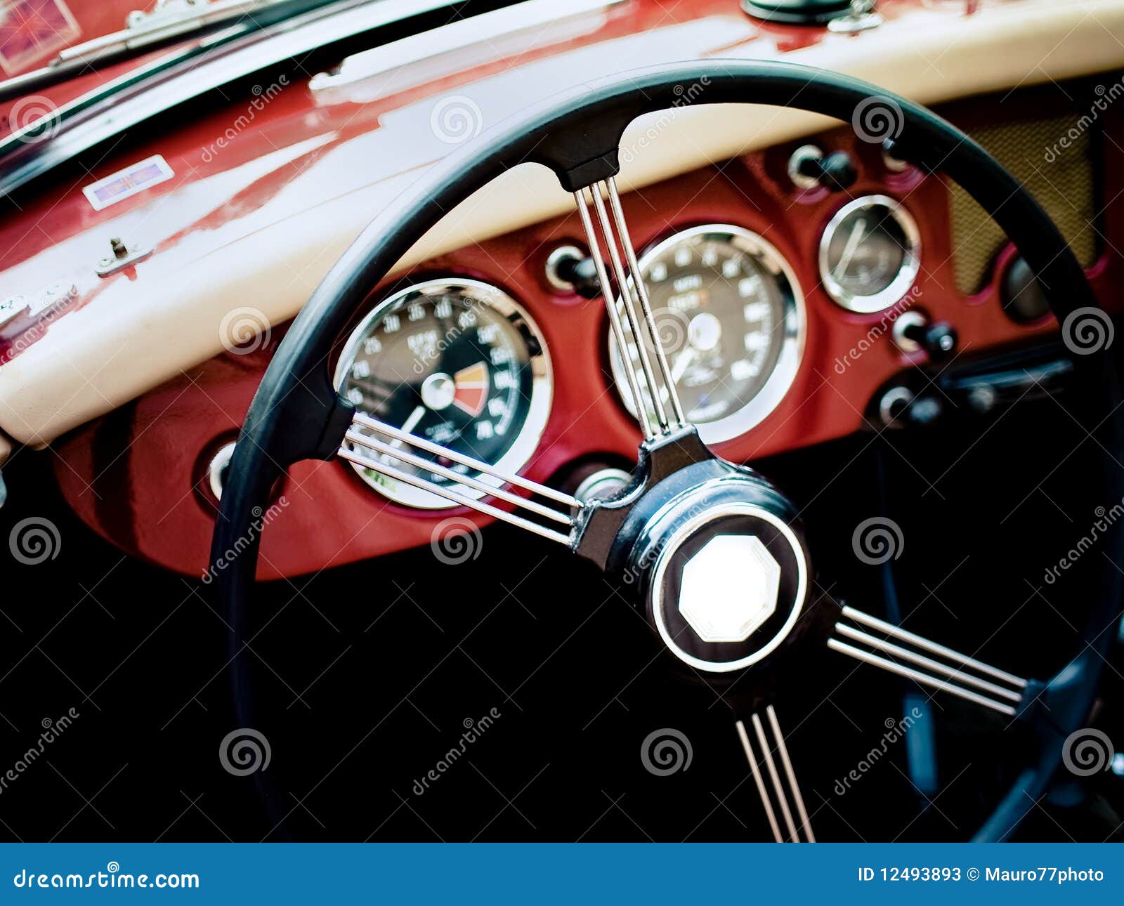 Classic car interior stock image. Image of historic, convertible - 12493893