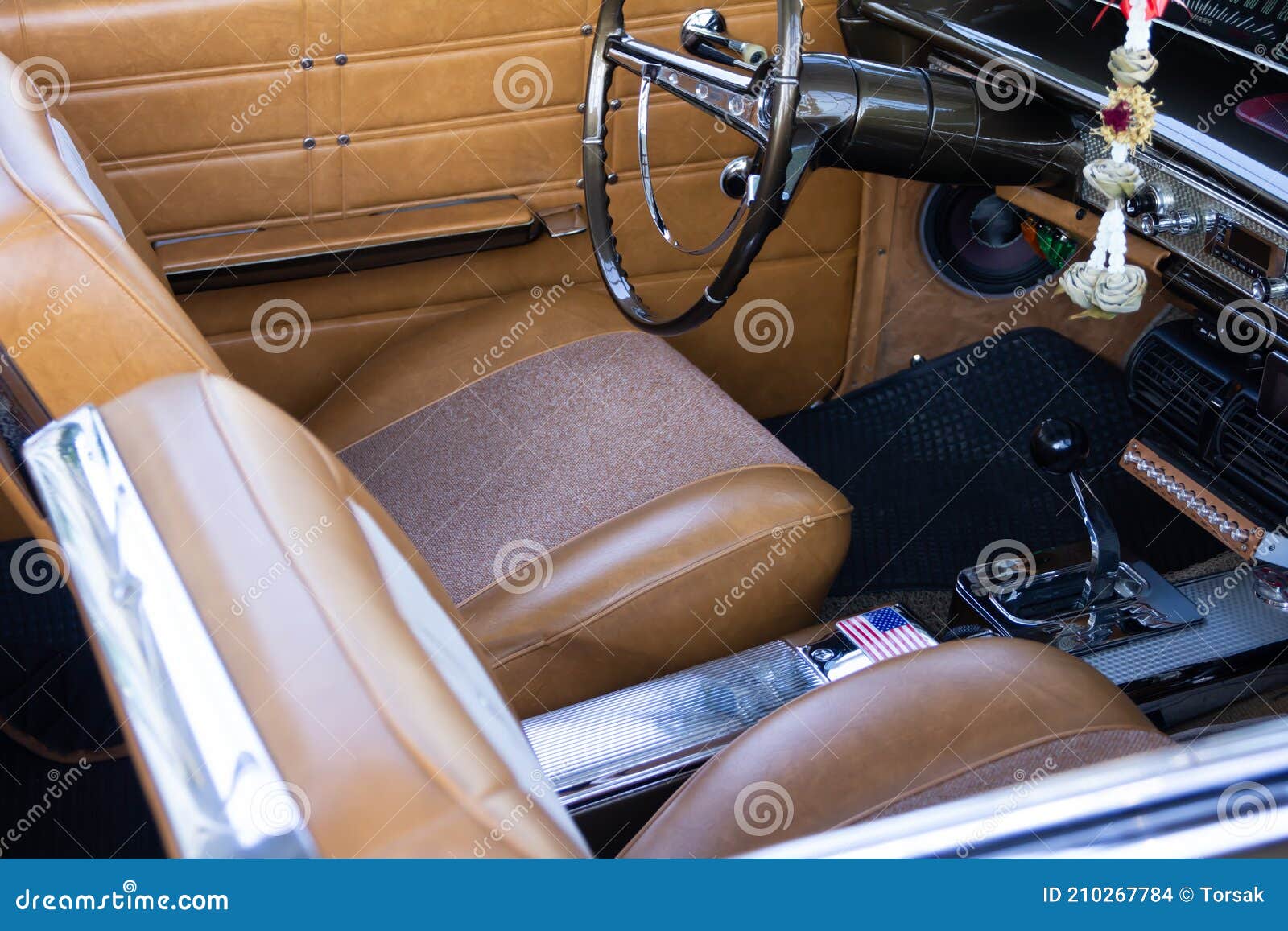 Classic car interior stock photo. Image of interior - 210267784