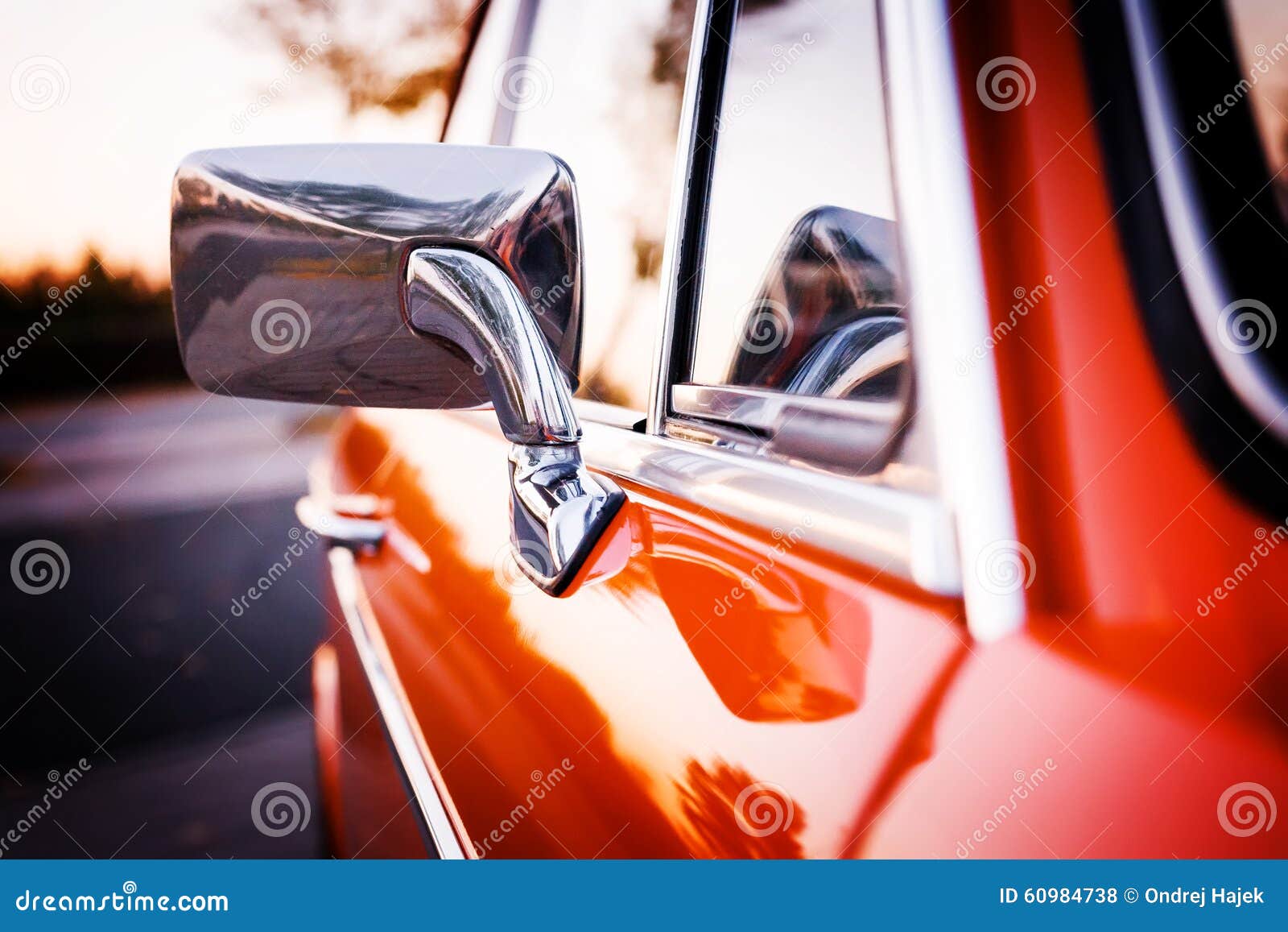 Classic car mirror stock photo. Image of land, retro - 60984738