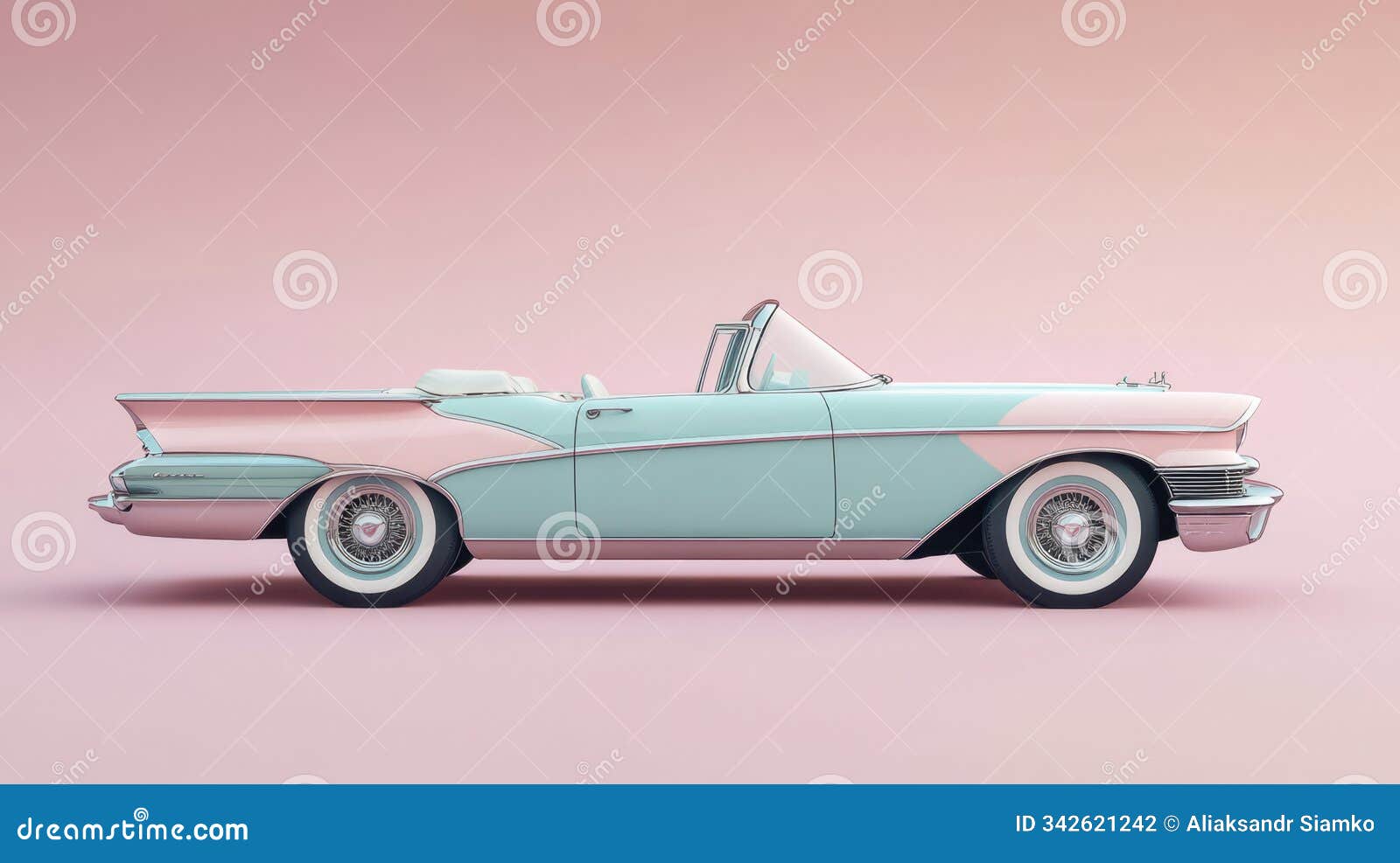 Classic Car in Pastel Colors Stock Illustration - Illustration of ...