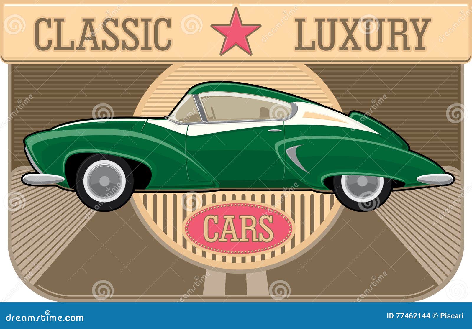 Classic car stock vector. Illustration of cover, coupe - 77462144