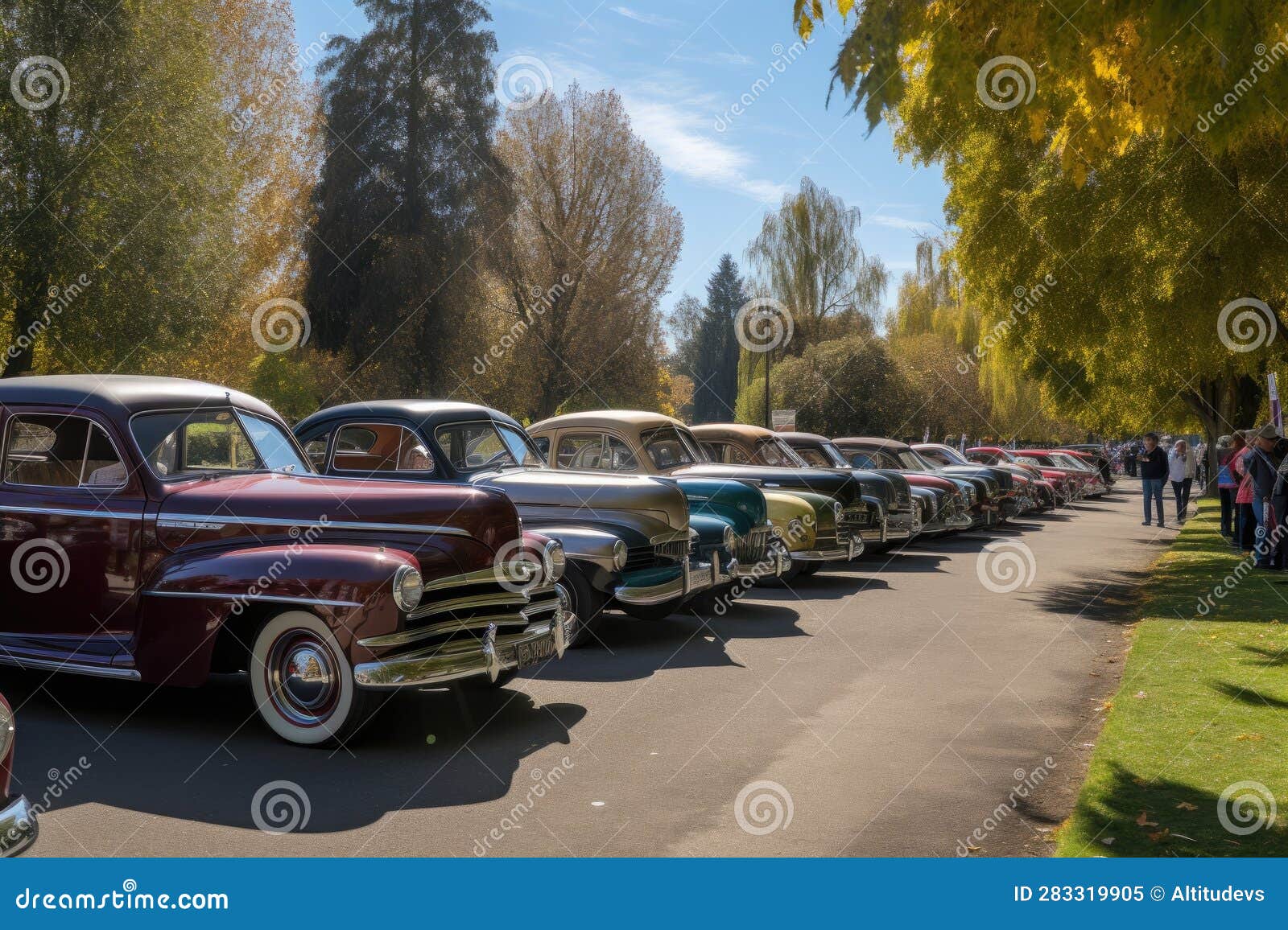 Classic Car Show, with Rows of Beautifully Preserved Vehicles on ...