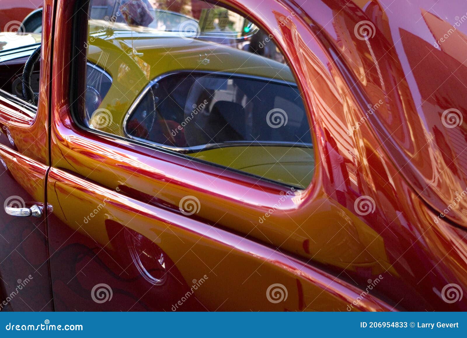 Classic Car Show and Shine Reflections Stock Image - Image of design ...