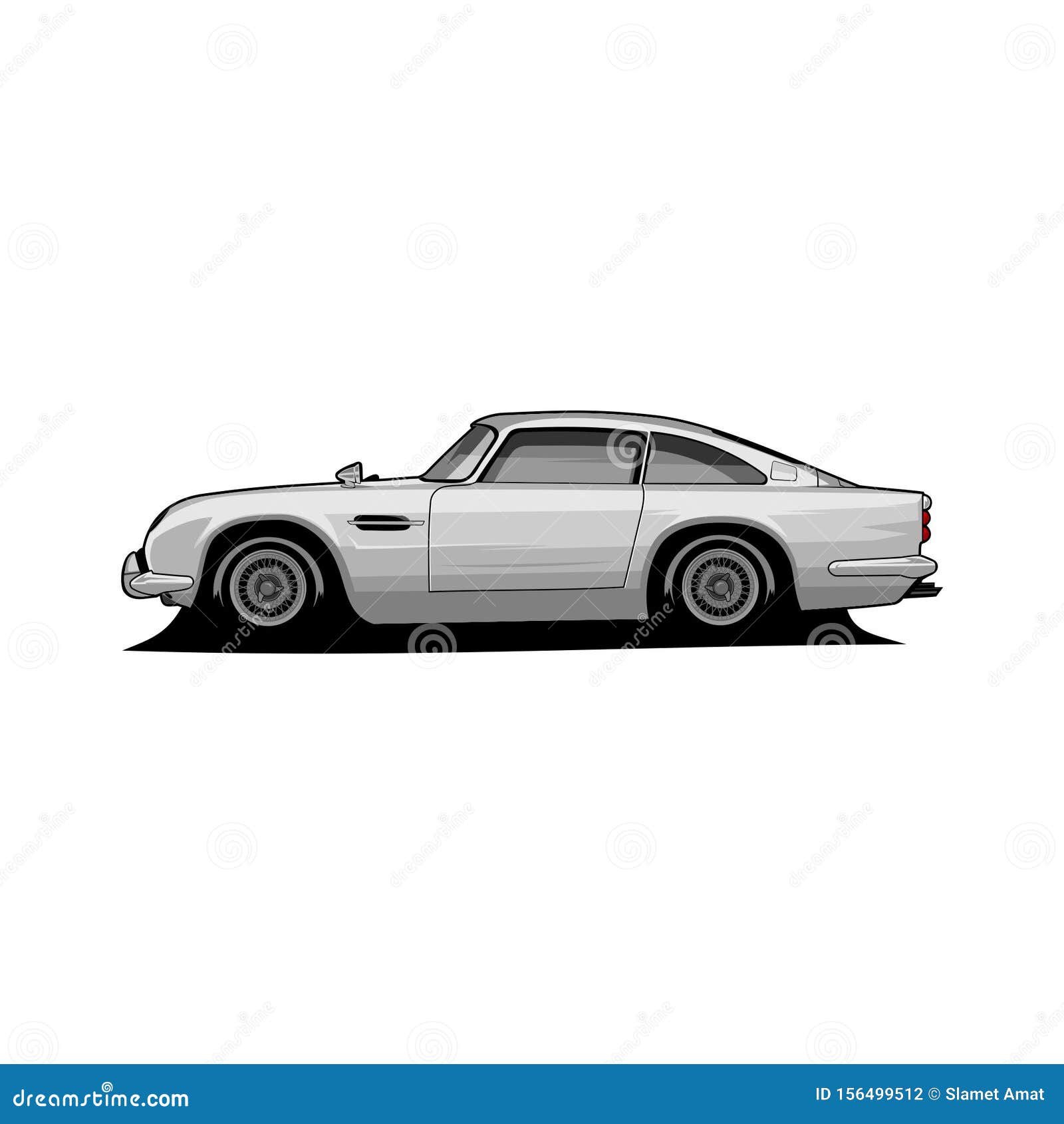 Classic car side view stock illustration. Illustration of classic ...