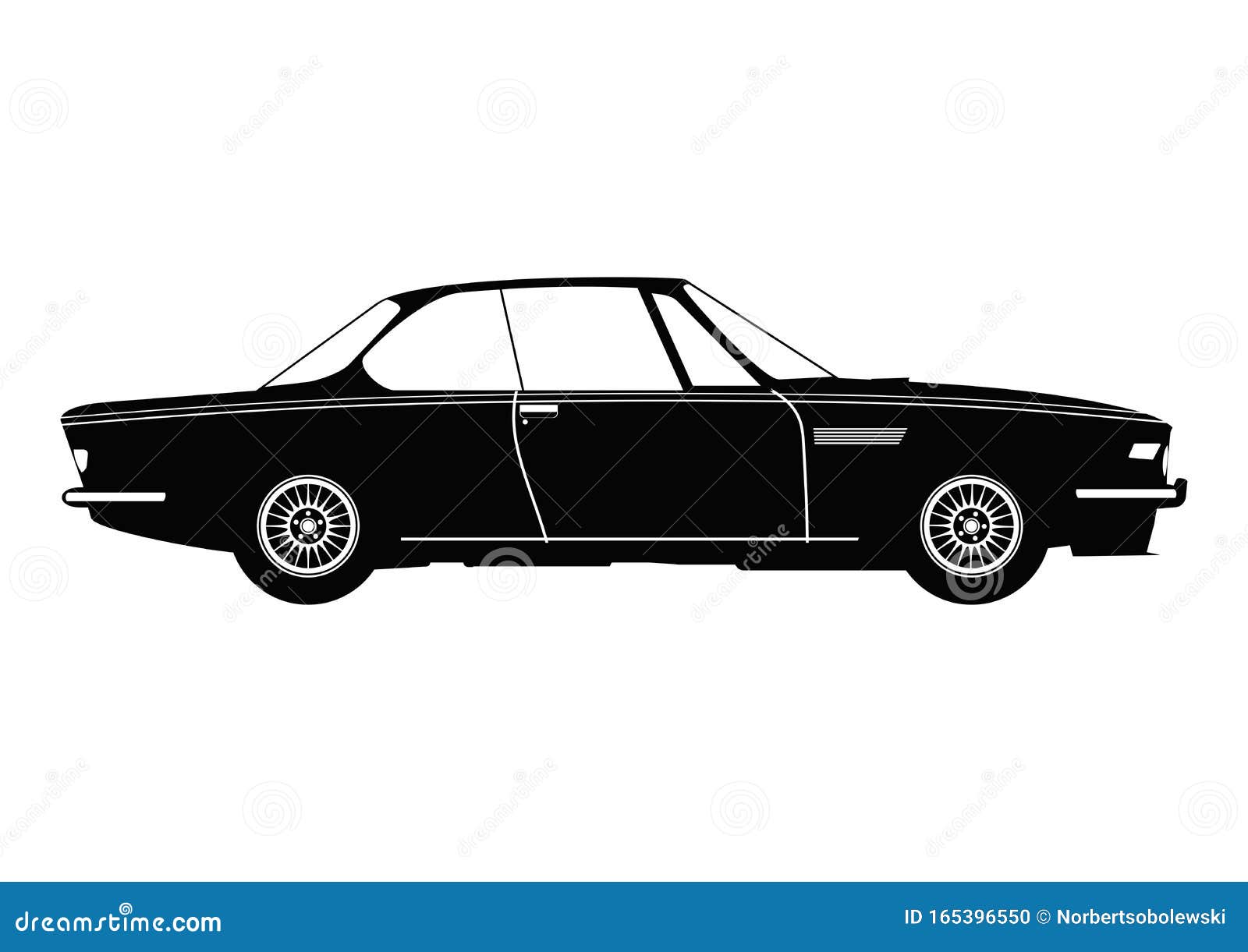 Silhouette of a Vintage Car. Stock Vector - Illustration of classic ...