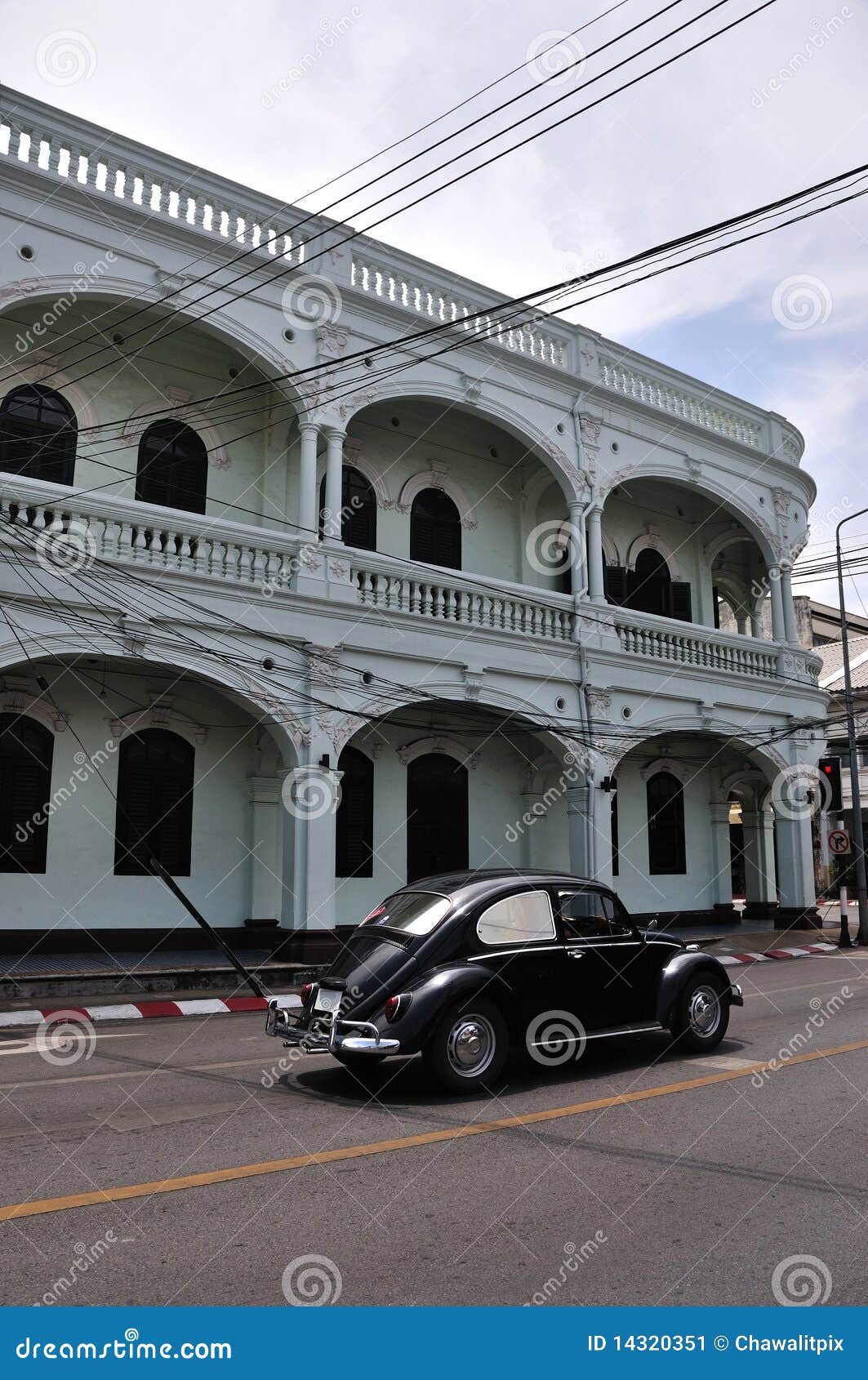 Classic Car and Sino-Portugese Building Stock Image - Image of decor ...