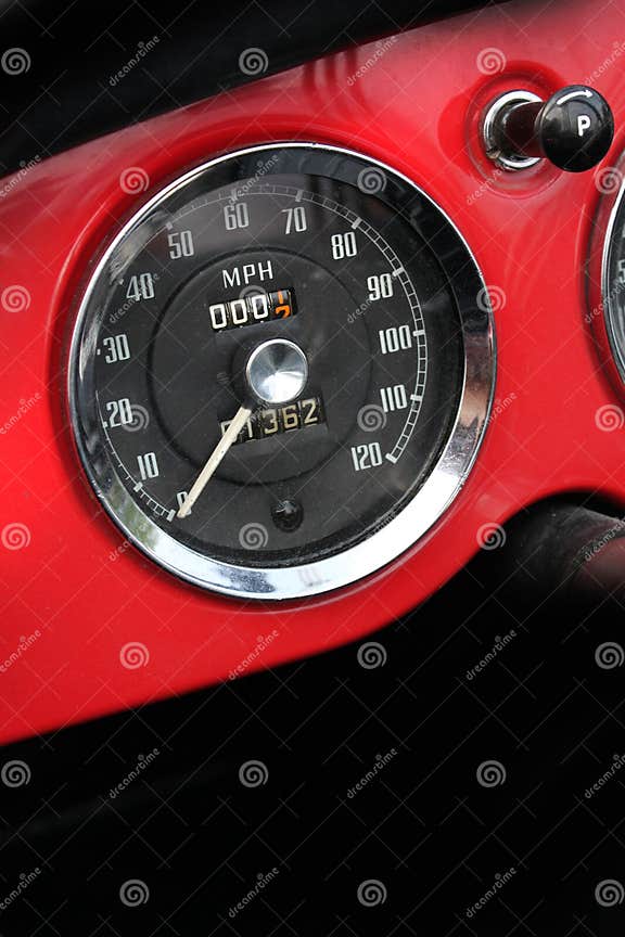 Classic car speedometer stock photo. Image of button - 15513600