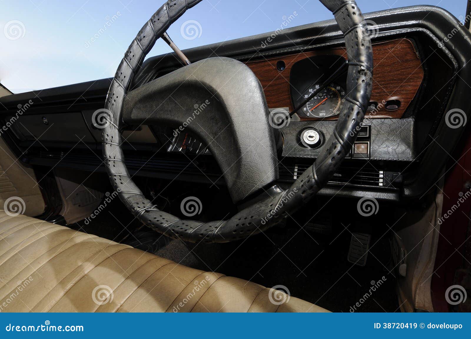 Old steering wheel stock image. Image of wheel, dash - 38720419
