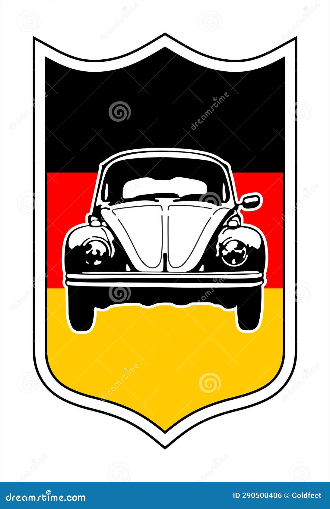 Classic Car Stencil Emblem Over the German Flag Stock Illustration ...