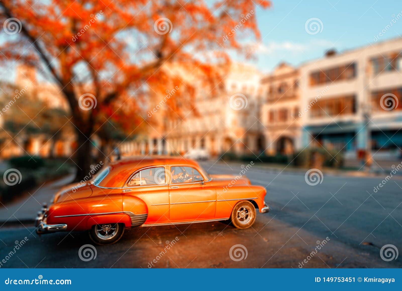 Classic Car at Sunset in Havana Stock Image - Image of attraction ...