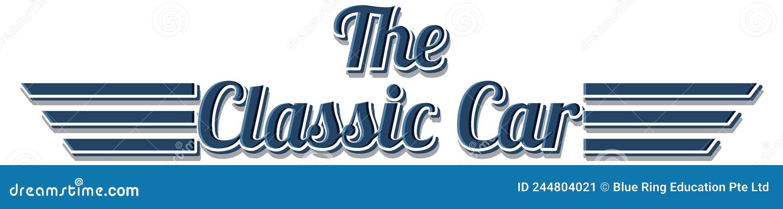 Classic Car Typography Design Stock Vector - Illustration of colour ...