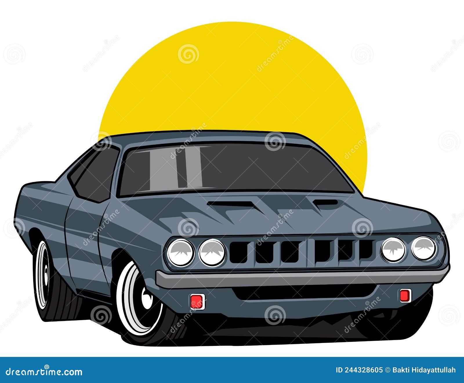 Drag Car Vehicle Illustration Vector Design in Dark Tone Stock Vector ...