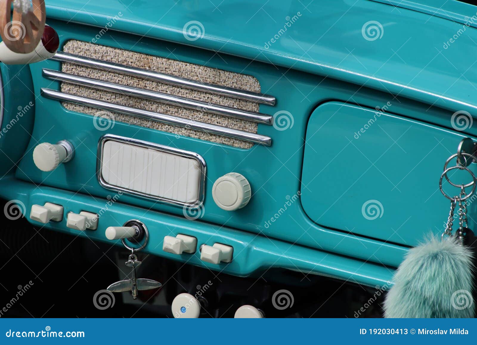 Classic Car Vintage Radio Panel Stock Image - Image of interior, detail ...