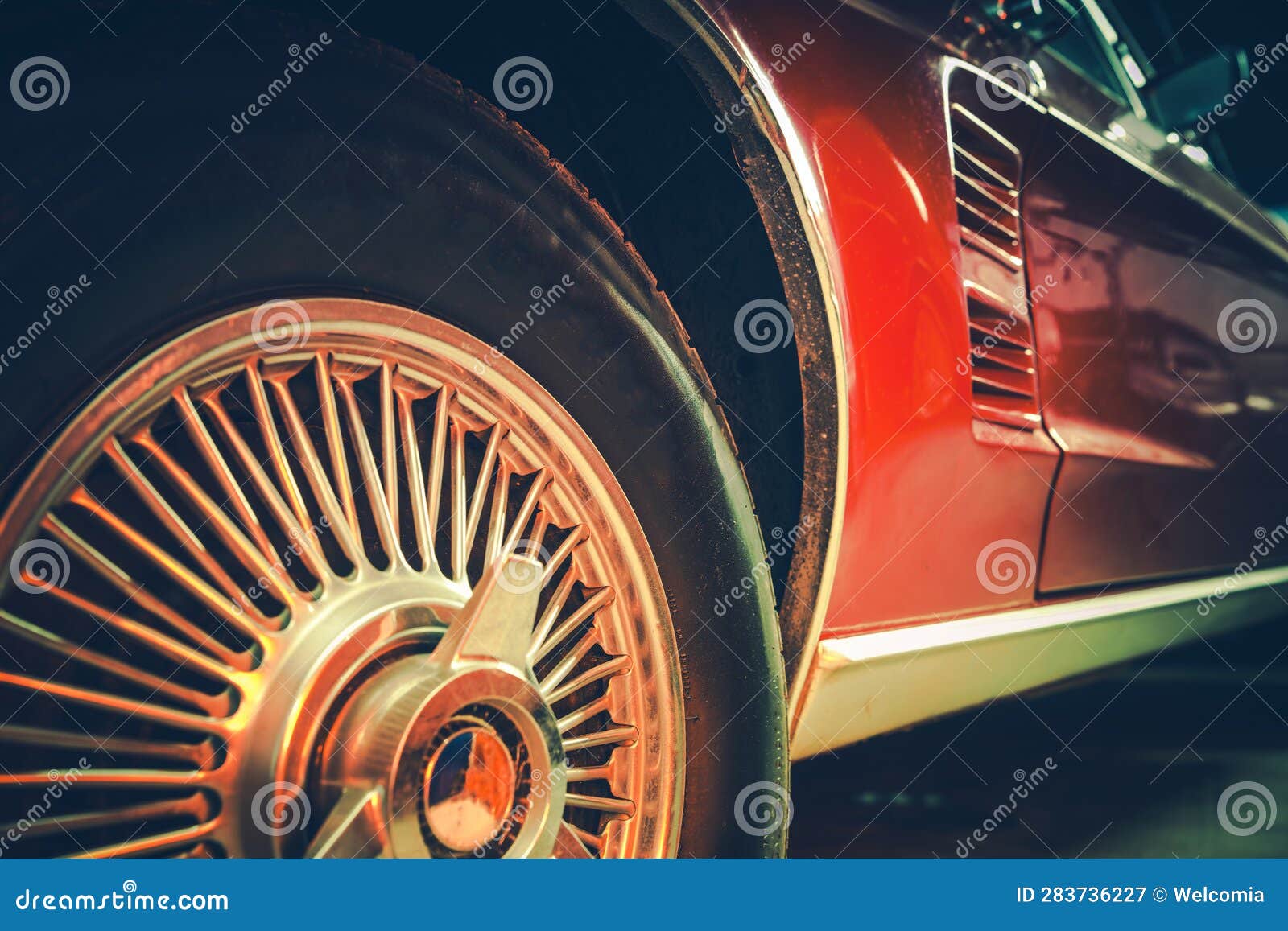 Classic Car Wheel Close Up stock image. Image of close - 283736227