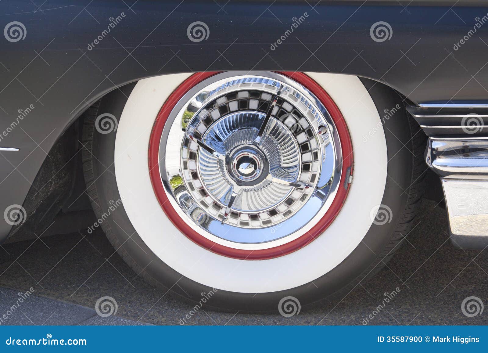 Classic car wheel stock photo. Image of vehicle, chrome - 35587900