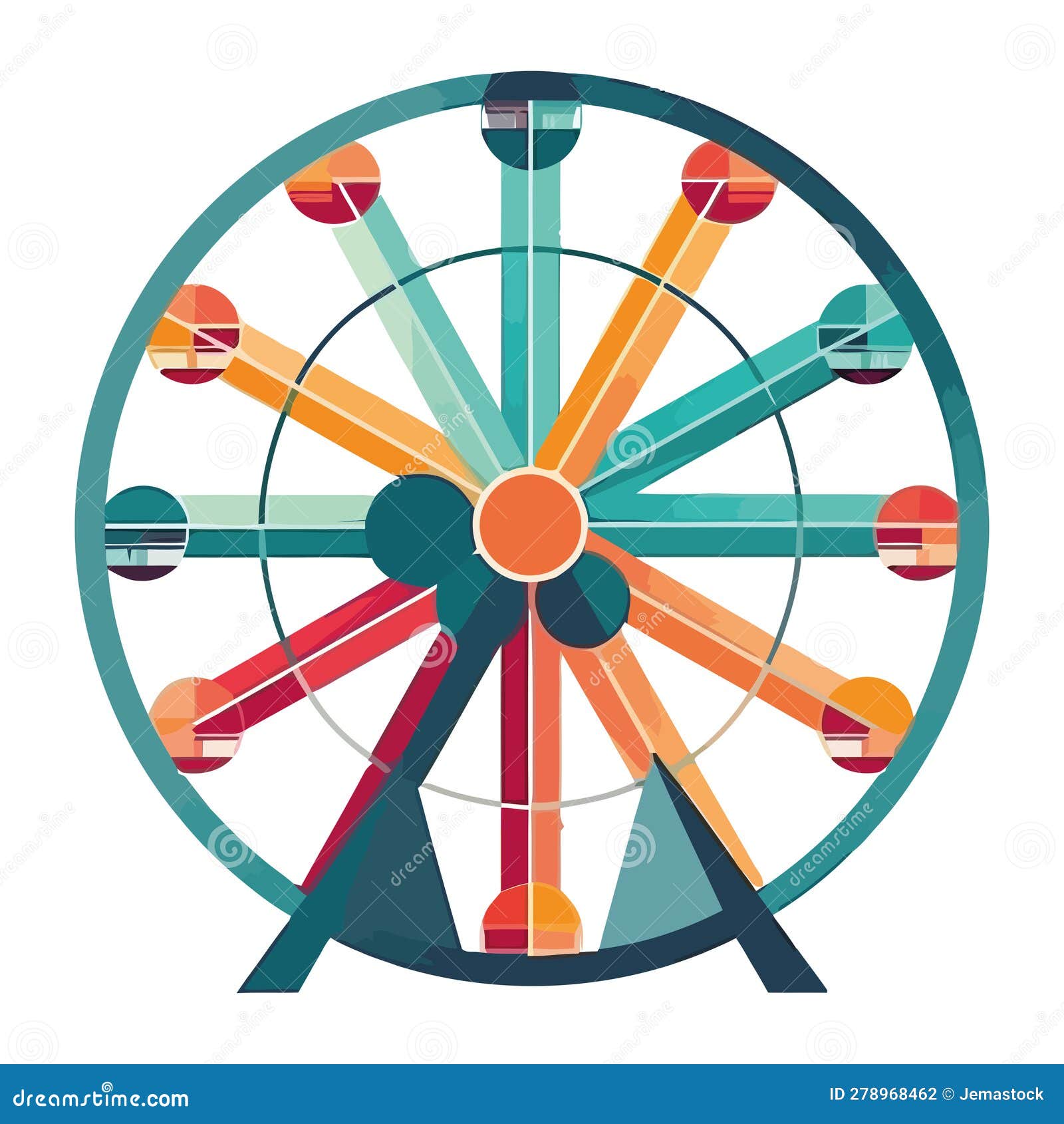 Classic Carnival Wheel Panoramic Icon Stock Vector - Illustration of ...