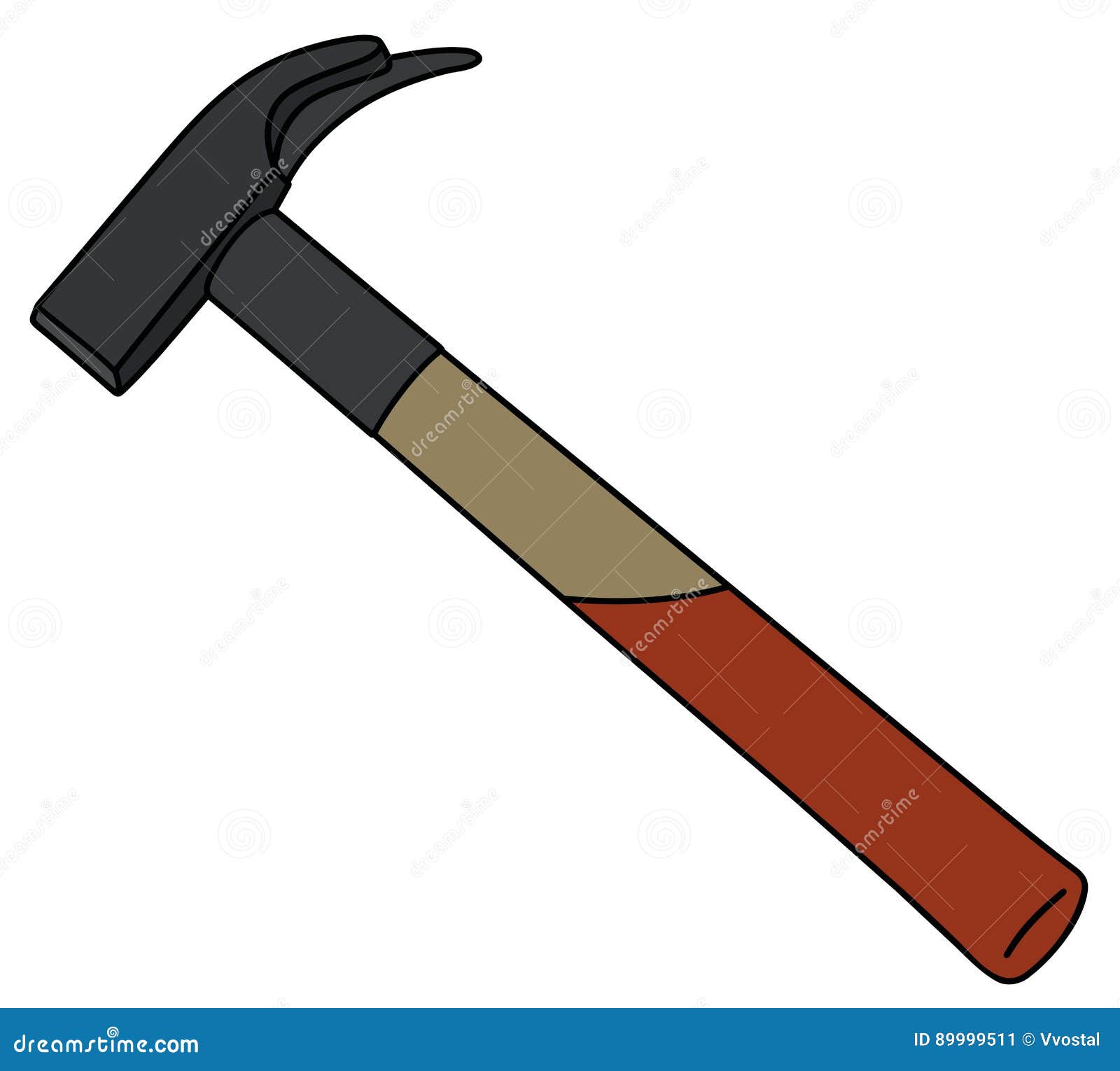 Classic carpenter hammer stock vector. Illustration of hand - 89999511