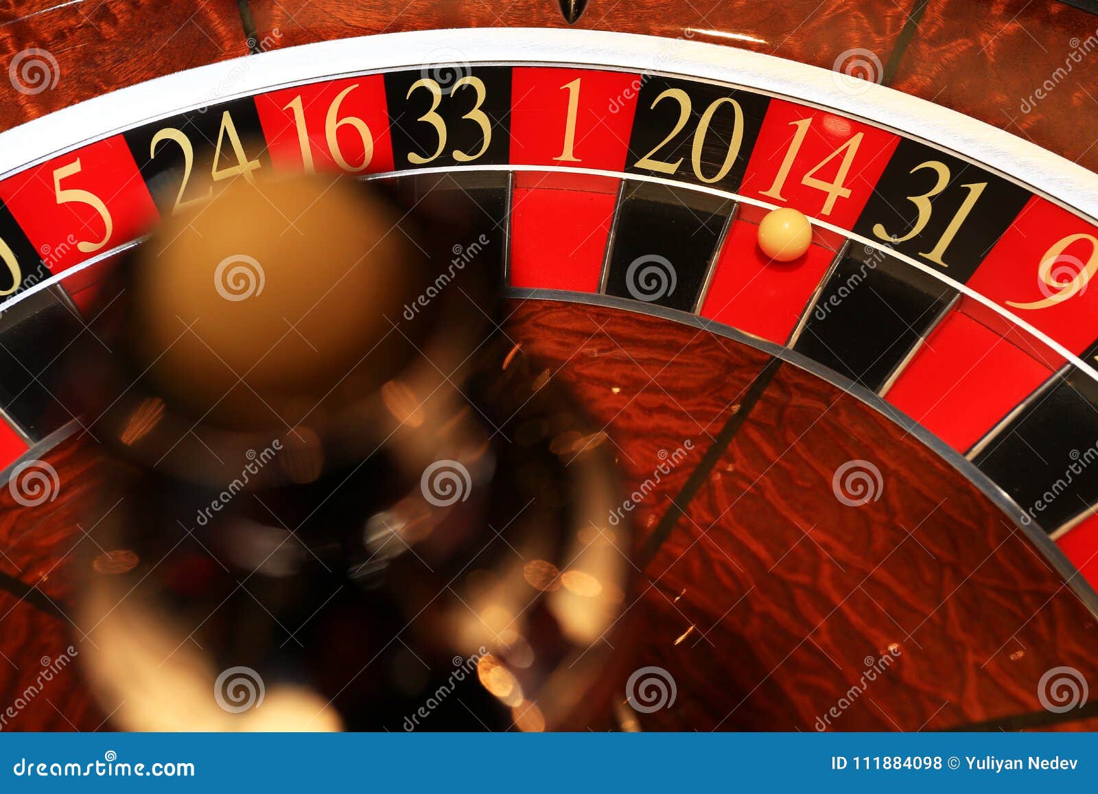 Classic Casino Roulette Wheel with Ball Stock Photo - Image of ...