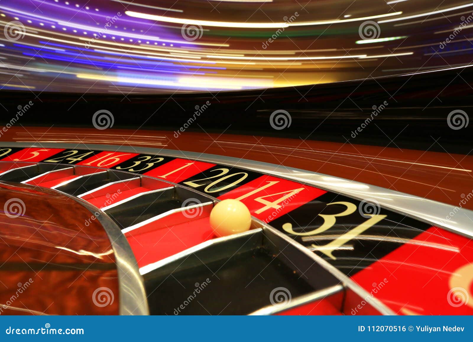 Classic Casino Roulette Wheel with Ball Stock Photo - Image of chance ...