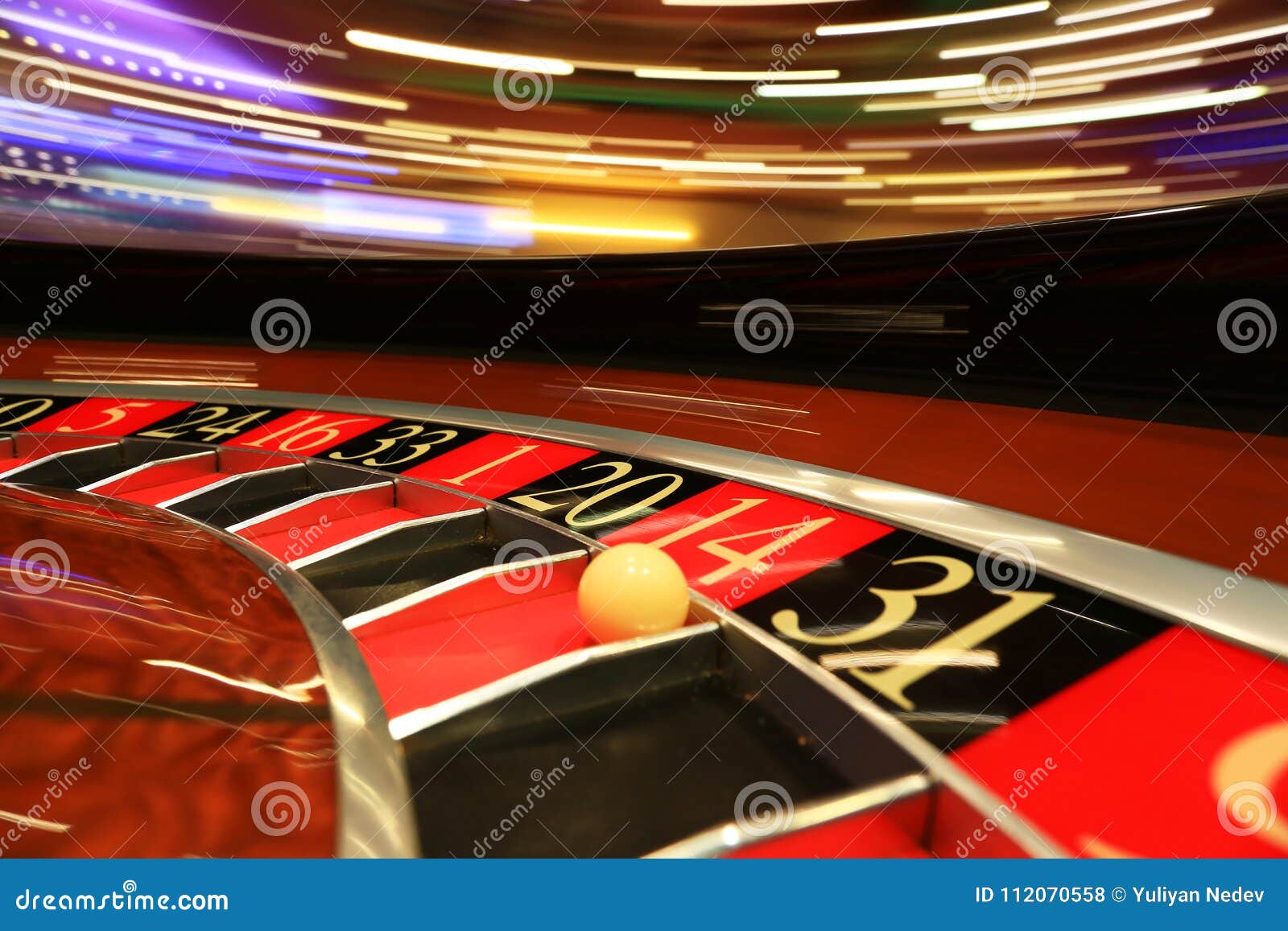 Classic Casino Roulette Wheel with Ball Stock Photo - Image of elegance ...