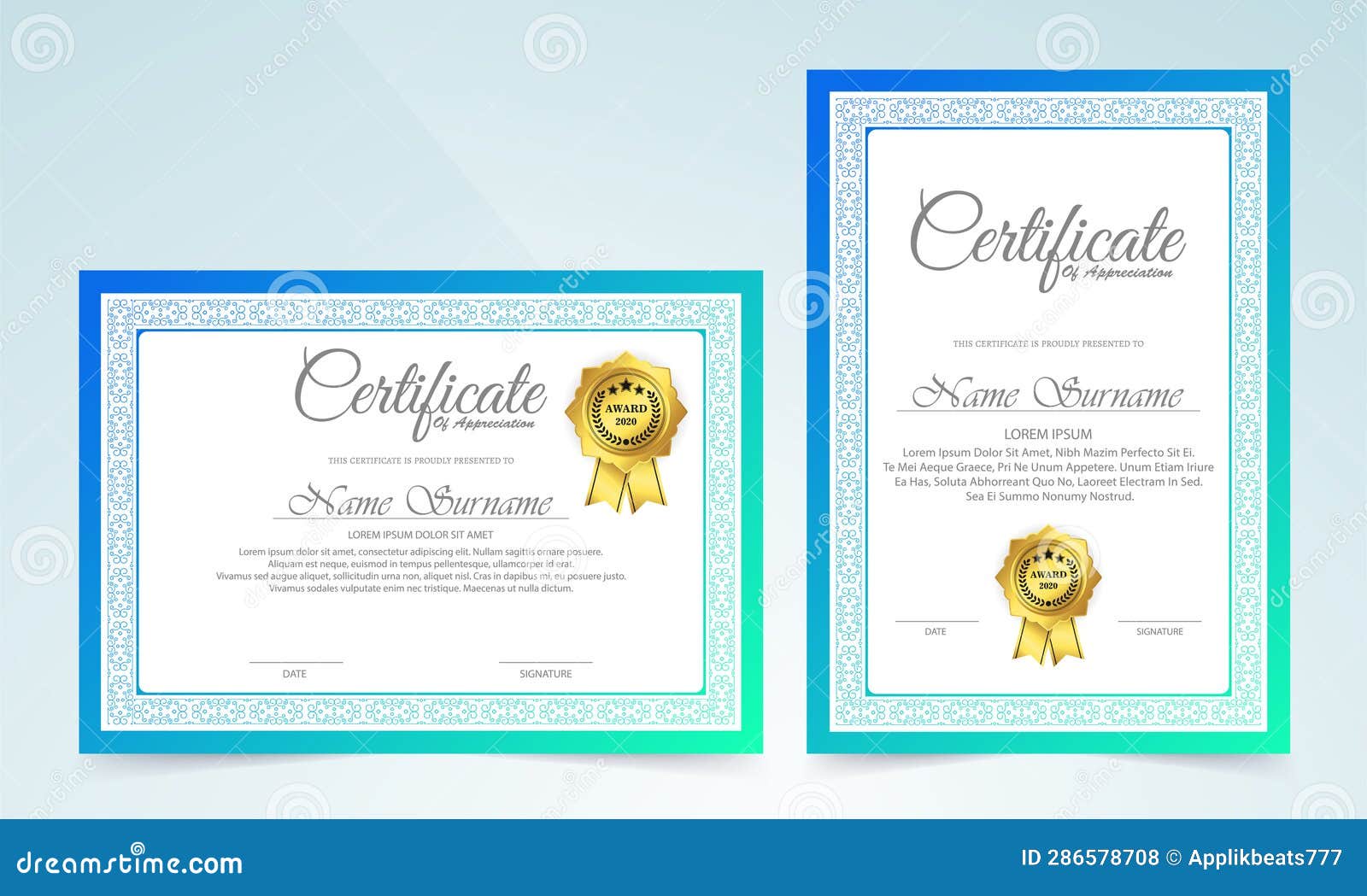 Classic Certificate with Frame Design Stock Vector - Illustration of ...