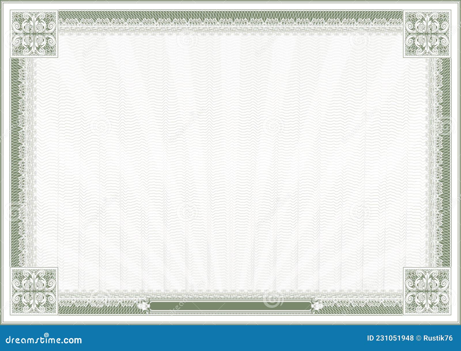 Classic Certificate Frame Horizontal Green Stock Illustration ...