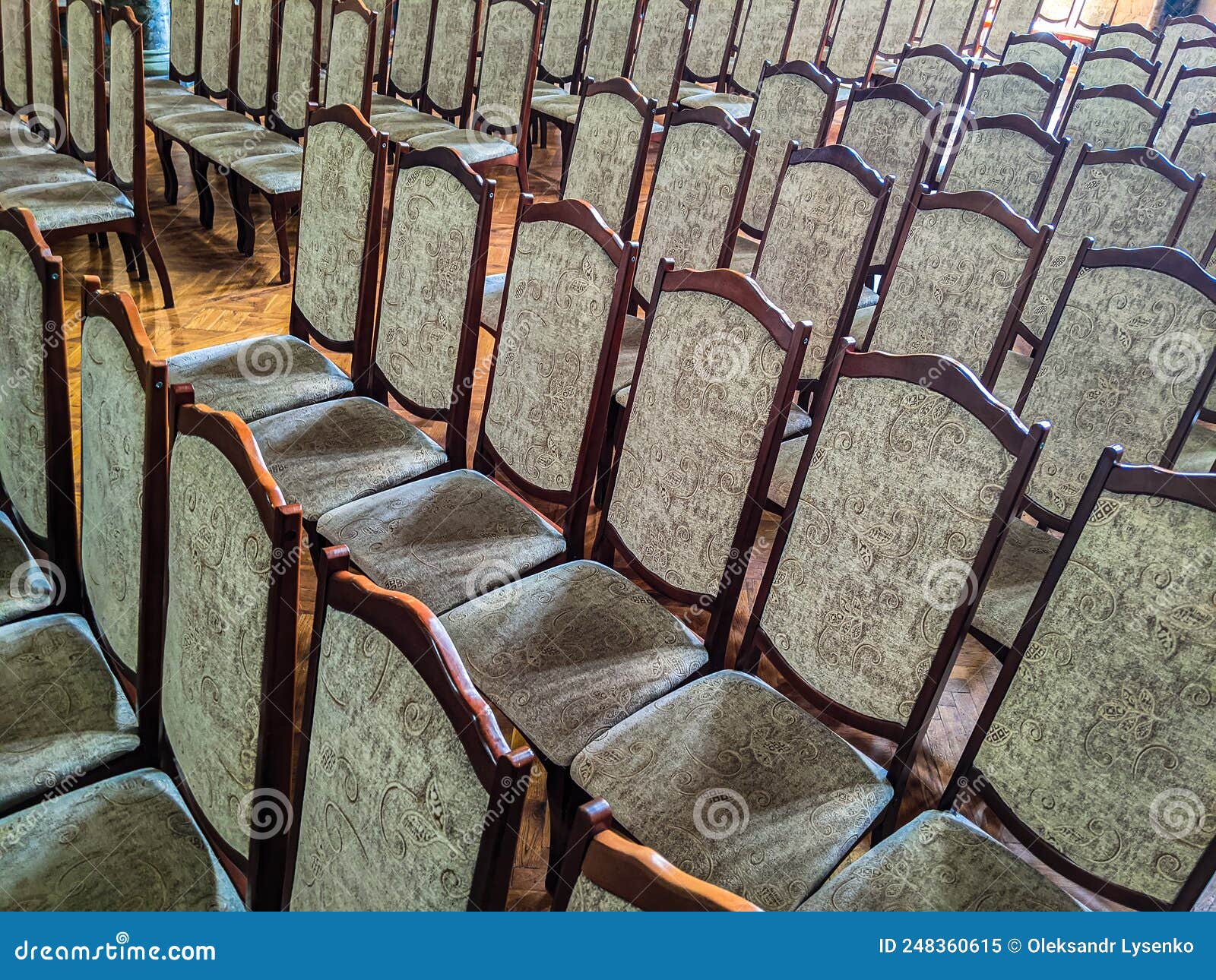 Classic Chairs Stand in a Row Stock Image - Image of interior ...