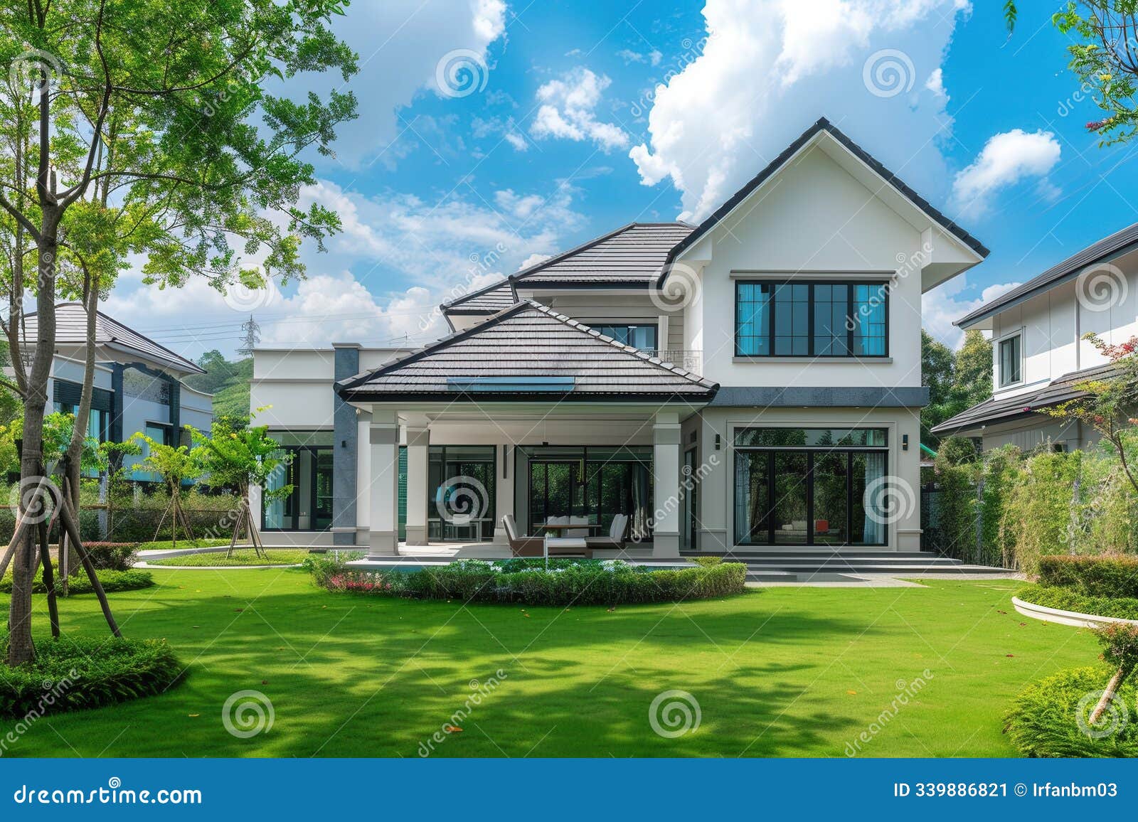 Classic Charm. Traditional House Design with a 3D Effect Stock ...